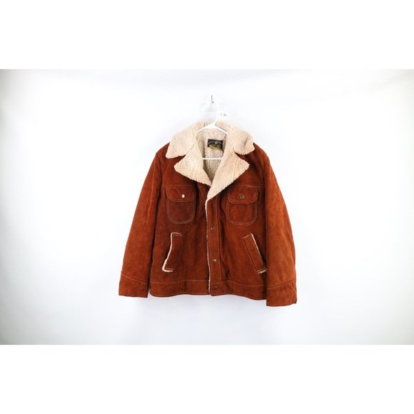 Vintage | Jackets & Coats | Vintage 6s Rockabilly Xl Sherpa Lined Suede ...